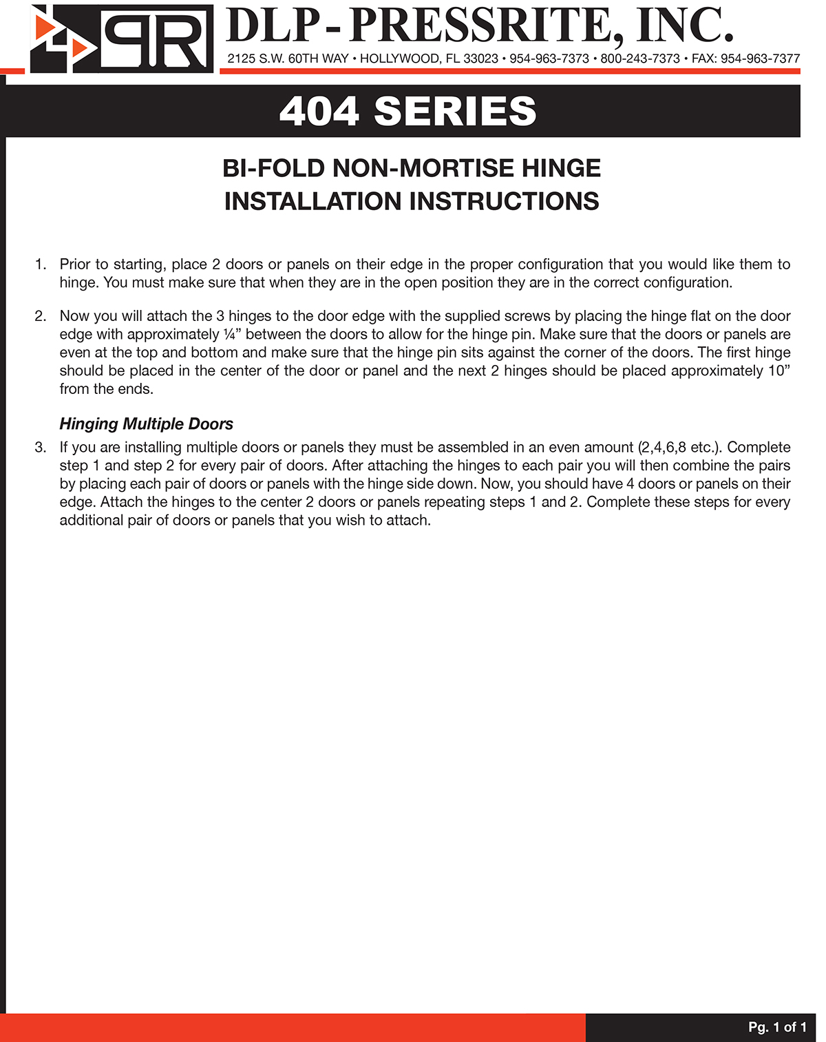 Installation - DLP Pressrite